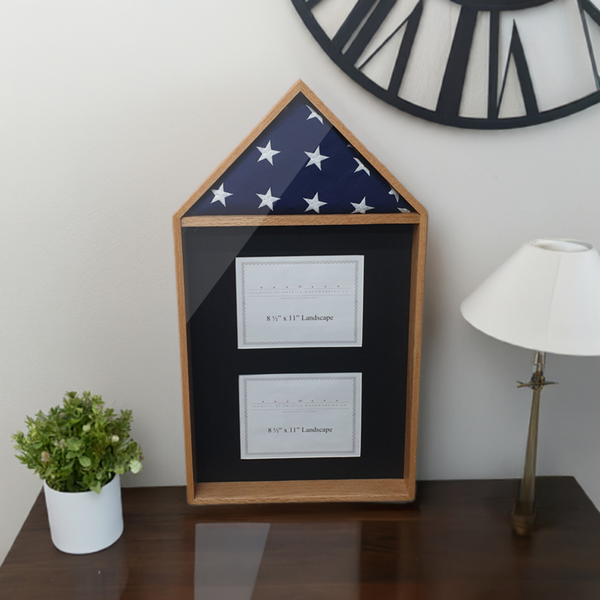 Oak 4'x6' Flag & 2 Certificates Display Case - Made in the U.S.A ...