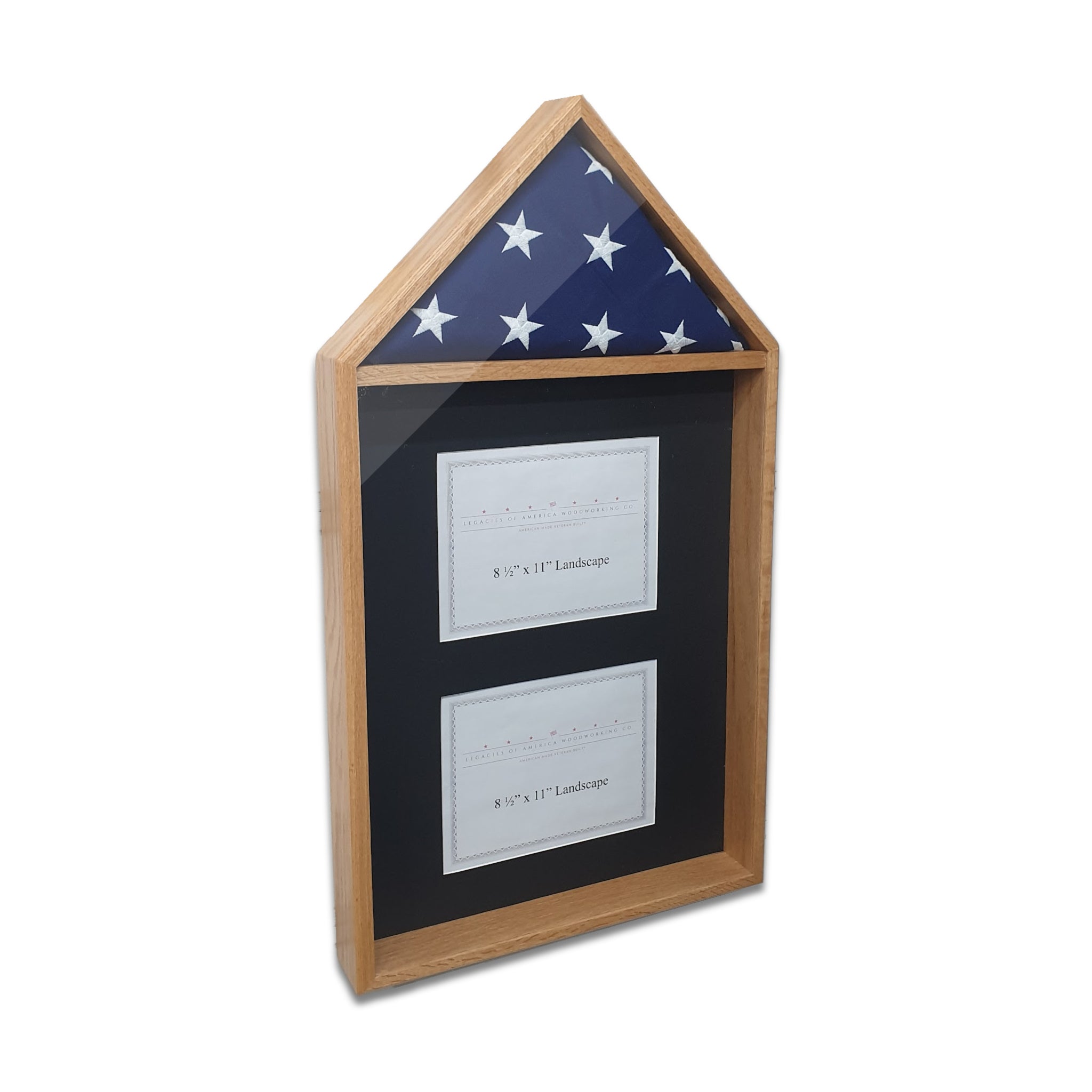 Oak 4'x6' Flag & 2 Certificates Display Case - Made in the U.S.A ...